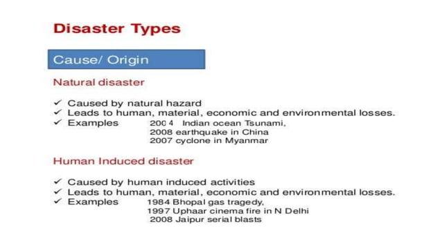 Meaning of disasters and hazards and app | PPT