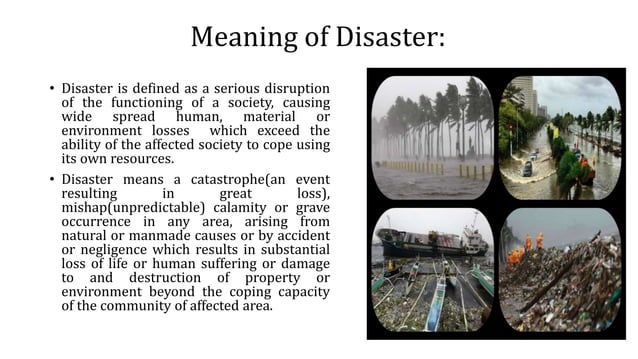 Meaning of disasters and hazards and app | PPT
