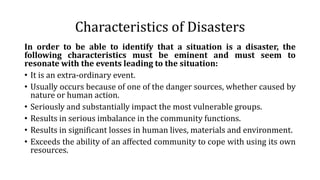Meaning of disasters and hazards and app | PPTX