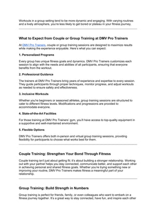 Achieve Your Fitness Goals Together with Couple or Group Training | DOCX
