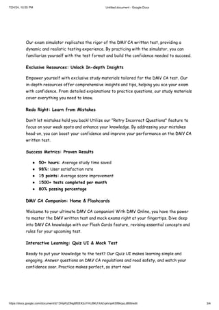 California DMV traffic exam preparation and test sample | PDF ...