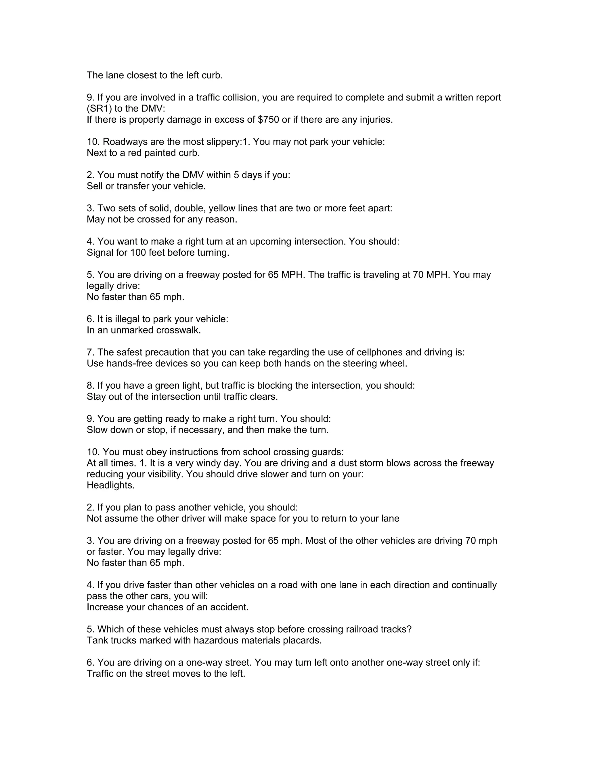 Dmv practice tests 1 5 | RTF