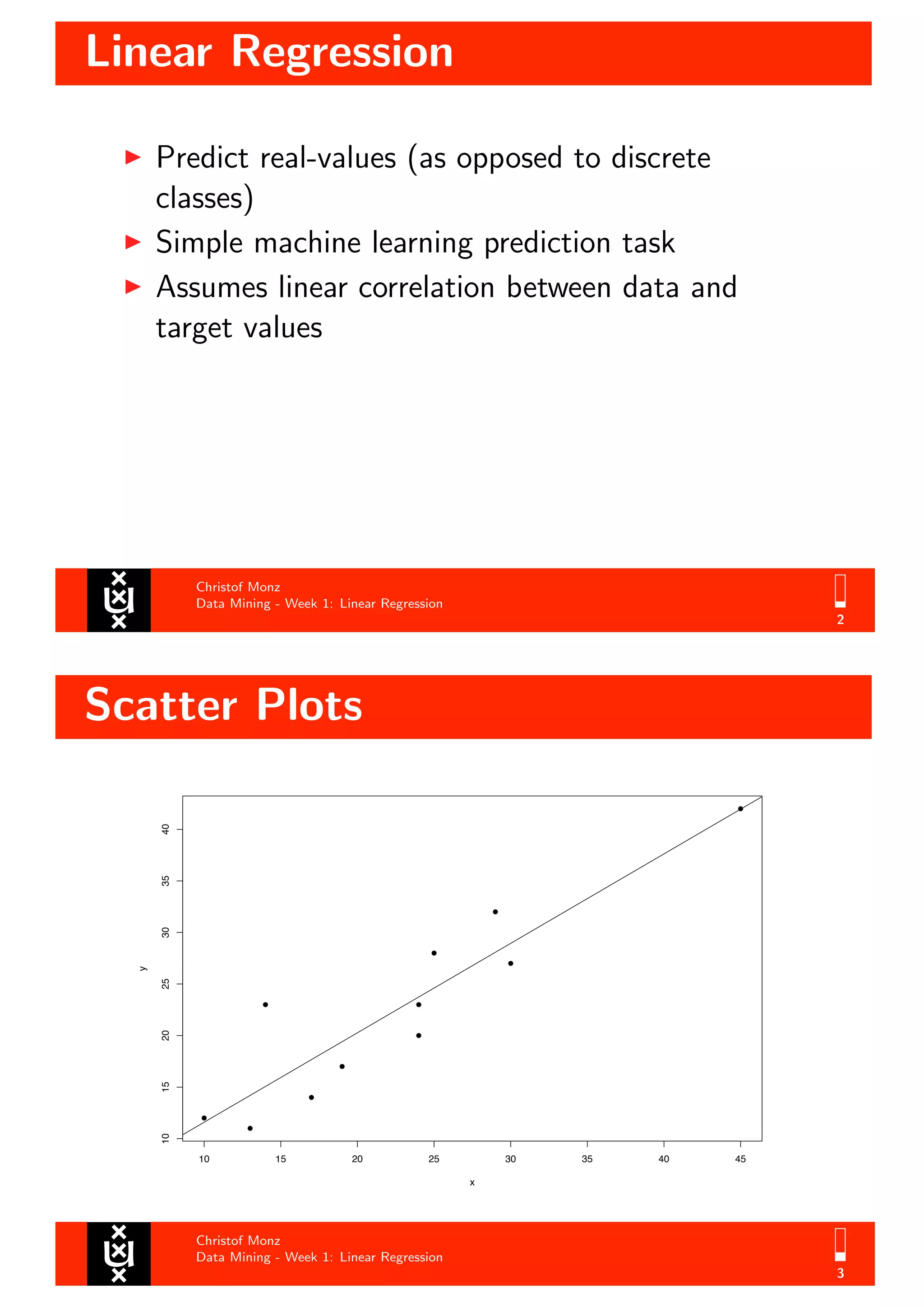 Dm week01 linreg.handout | PDF
