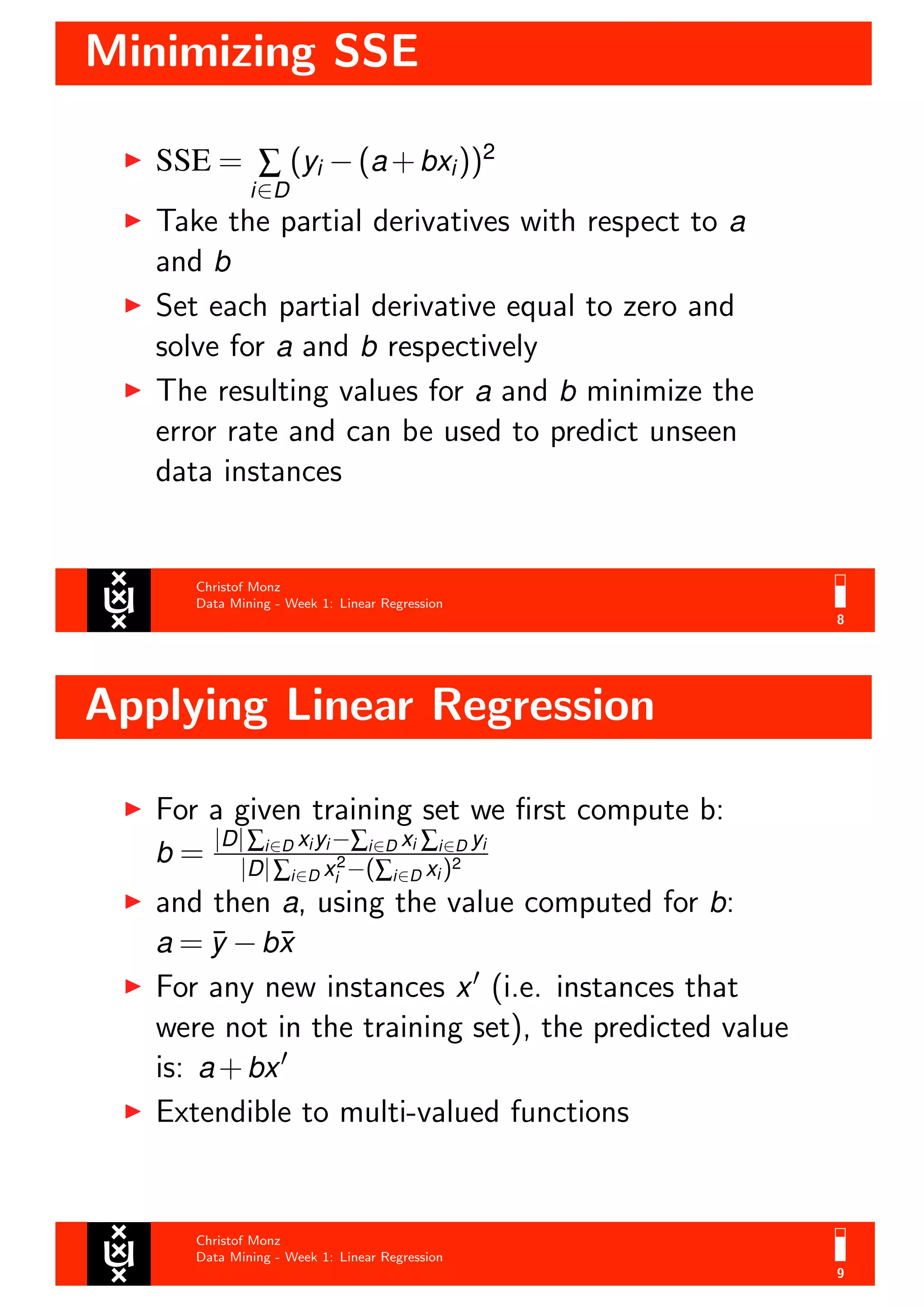 Dm week01 linreg.handout | PDF