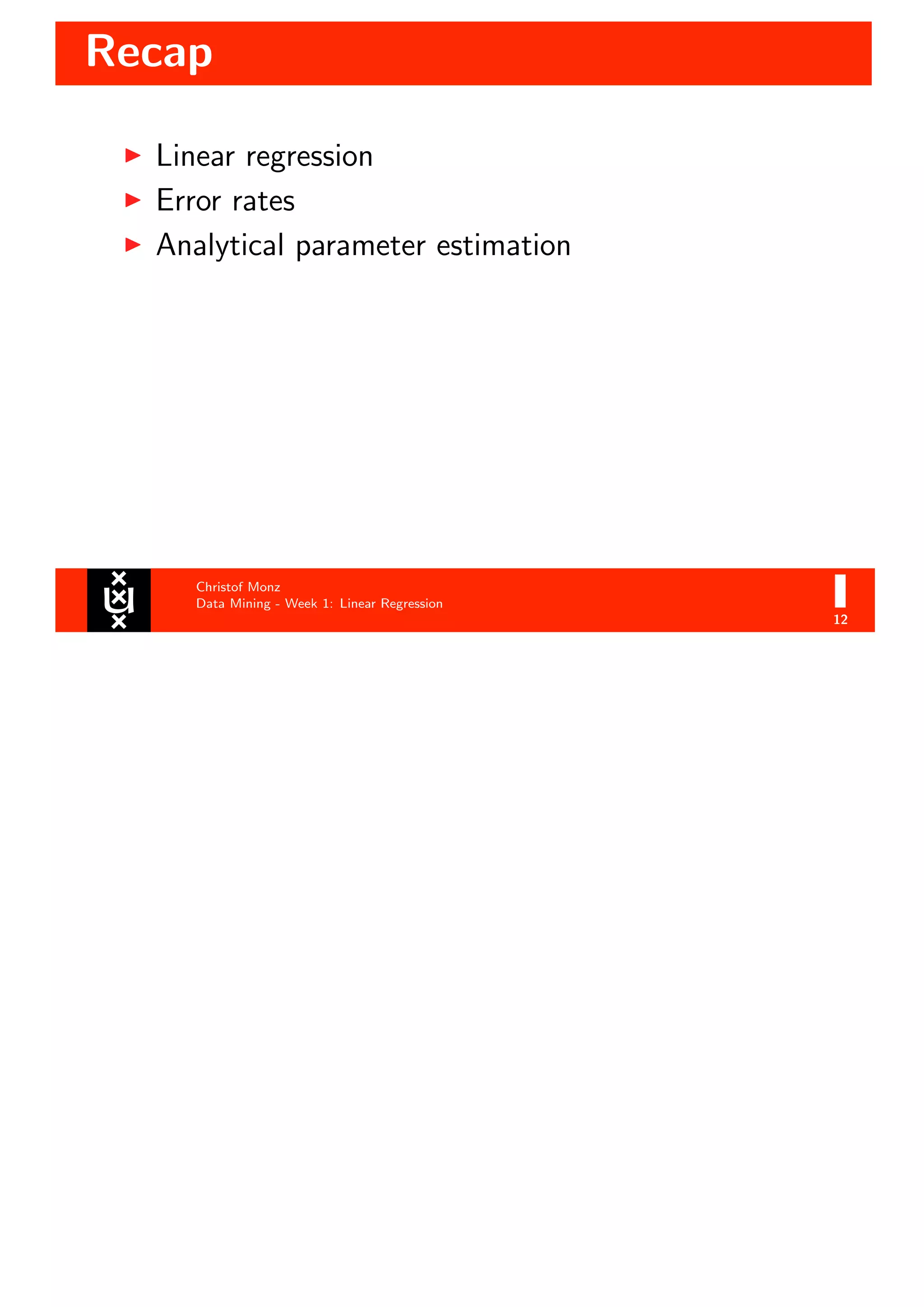 Dm week01 linreg.handout | PDF