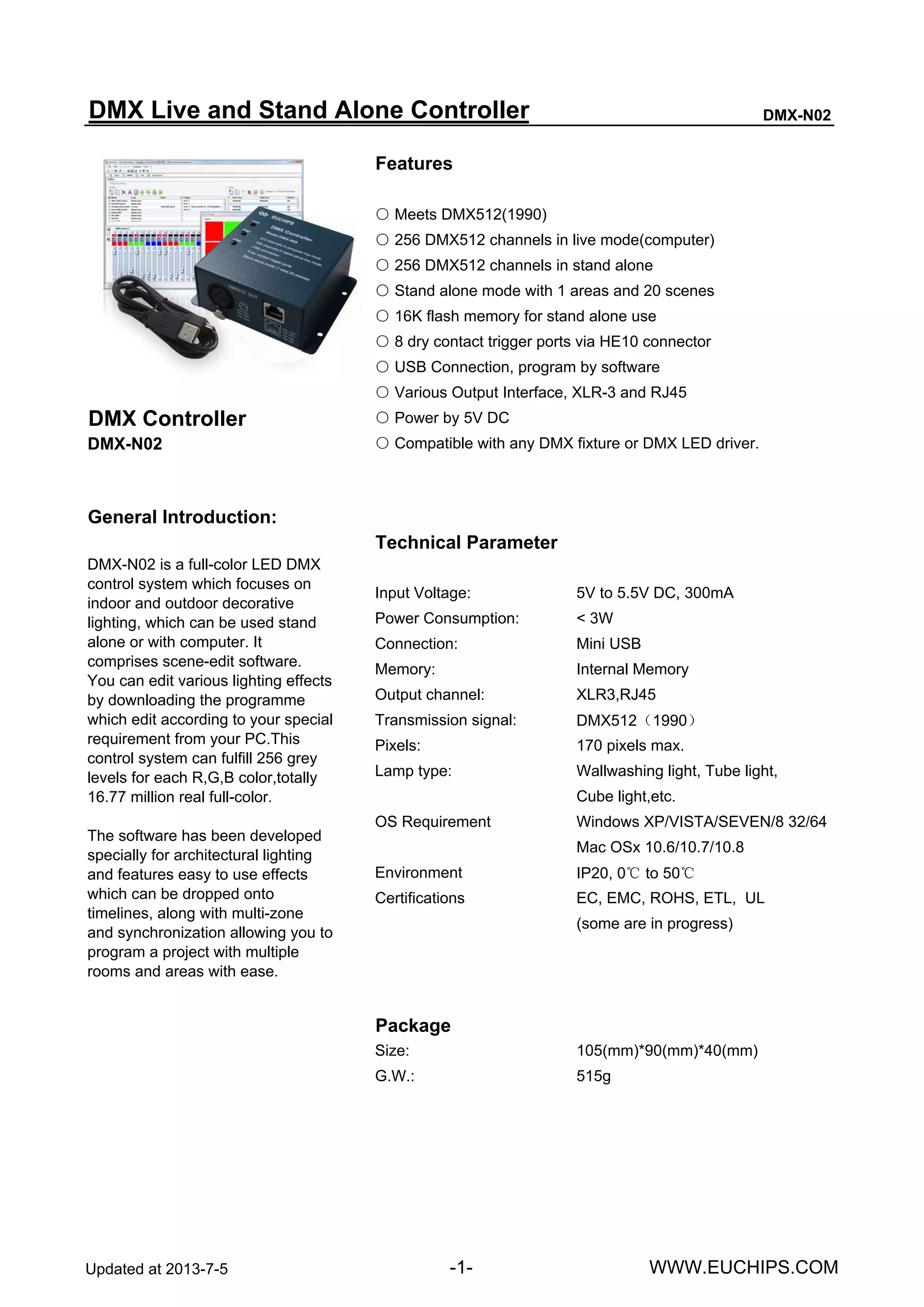 dmx master controller DMX-N02 | PDF