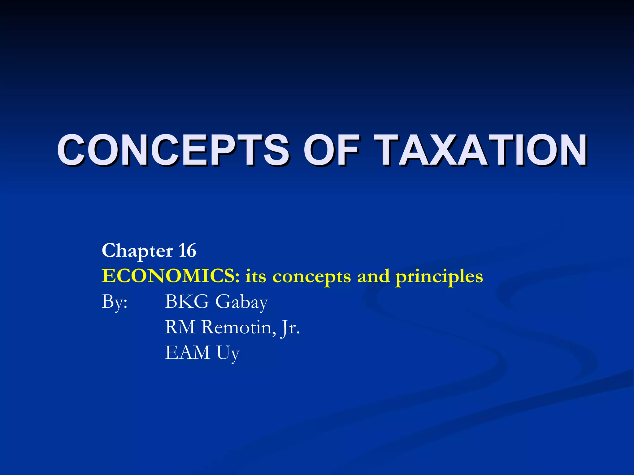 Concepts of Taxation | PPT