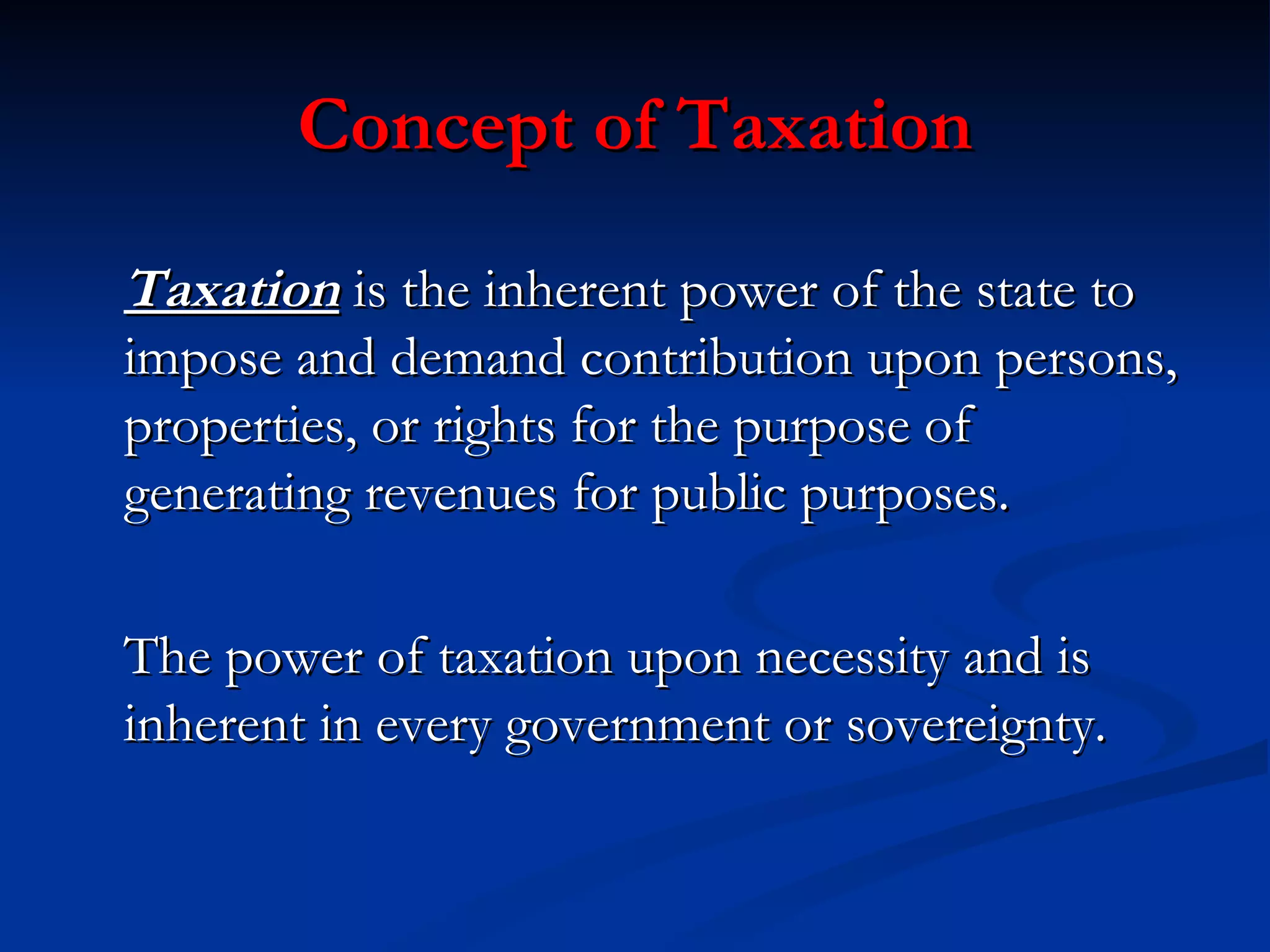 Concepts of Taxation | PPT