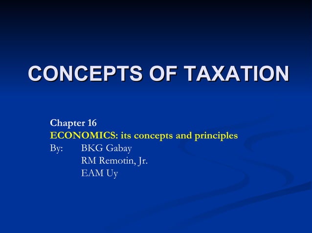 Concepts of Taxation | PPT