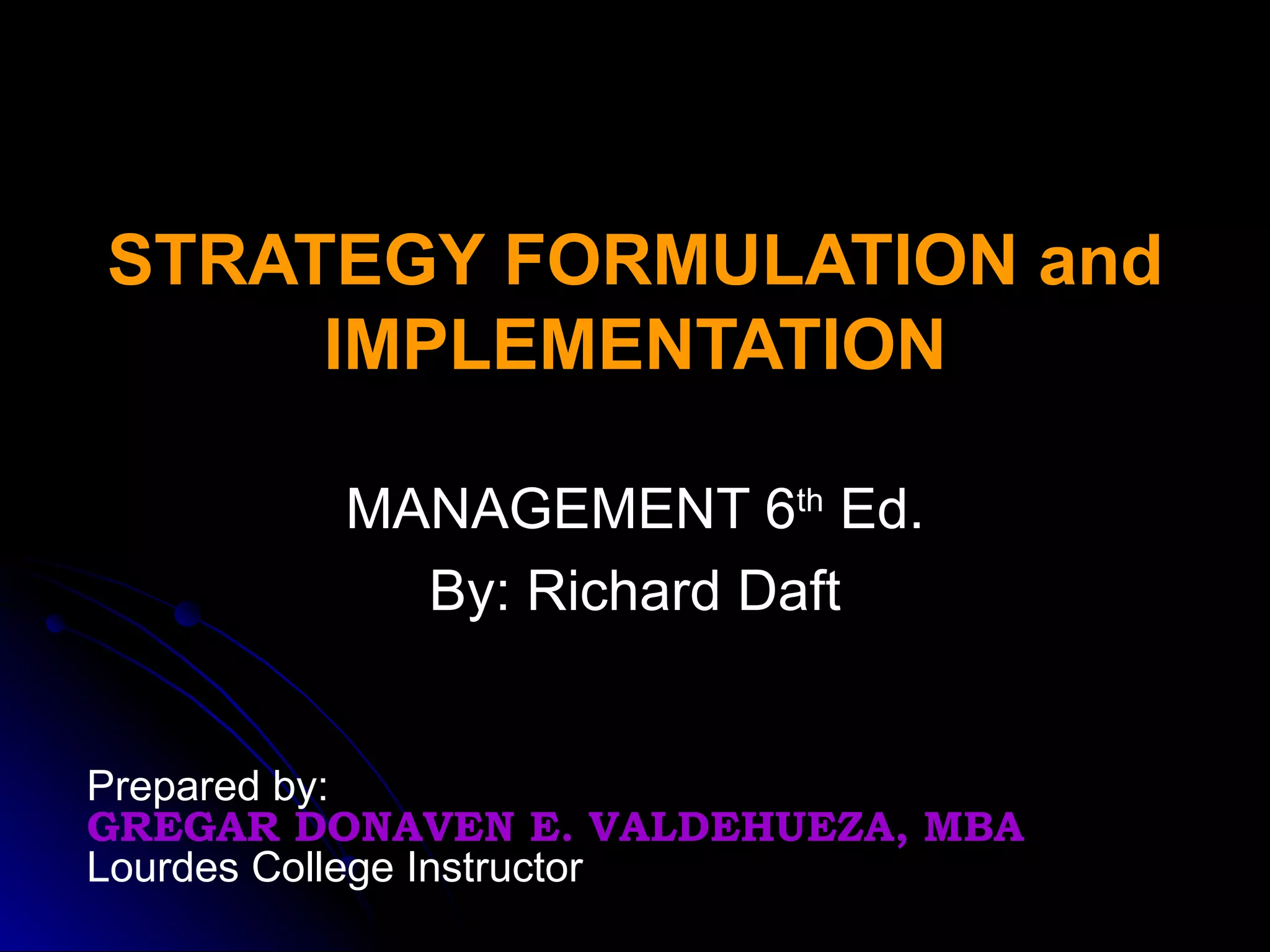 STRATEGY FORMULATION | PPT