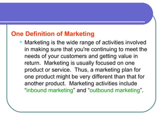 "Marketing" - A Commonly Misunderstood Term | PPT