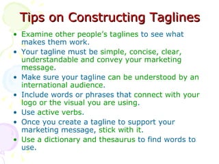 Unique Selling Proposition & Tagline | PPT