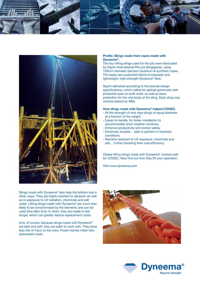 Offshore lifting slings made with Dyneema® | PDF | Large Business ...