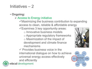 WBCSD Development Focus Area - Overview as of August 2012 | PPTX