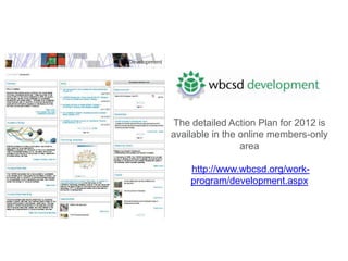 WBCSD Development Focus Area - Overview as of August 2012 | PPTX