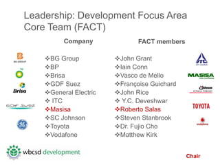 WBCSD Development Focus Area - Overview as of August 2012 | PPTX