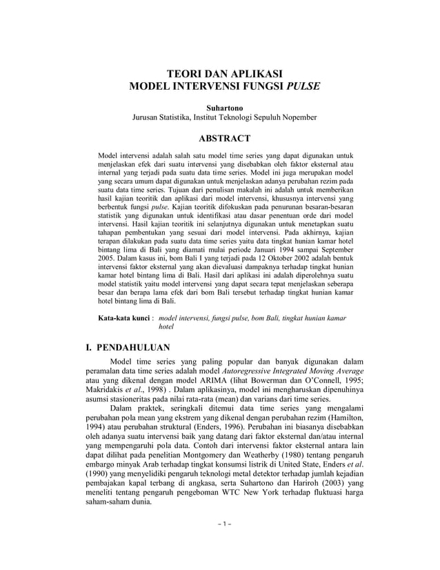 Jurnal Time Series Model Intervensi | PDF