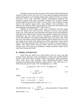 Jurnal Time Series Model Intervensi | PDF