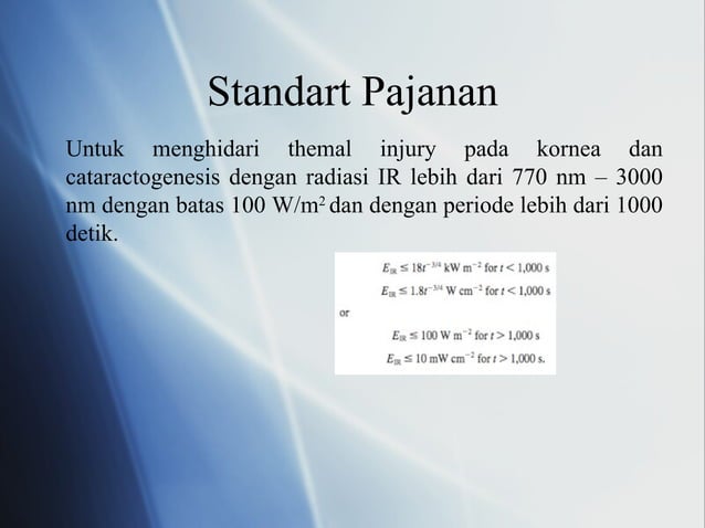 Informasi Keselamatan Pada Radiasi Infra Merah | PPT