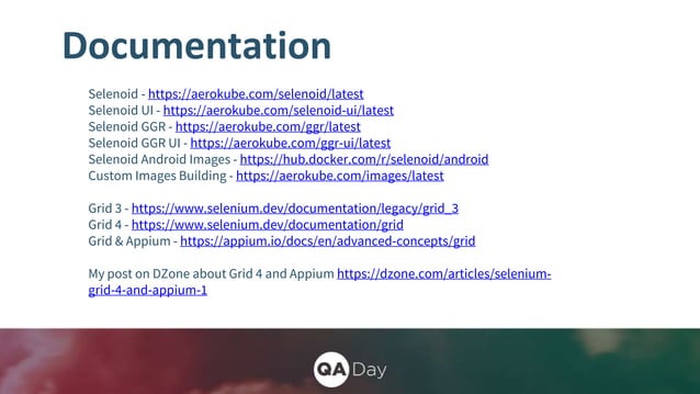 ДМИТРО БУДИМ «Mobile Automation Infrastructure from scratch» Online QADay 2021 #2 | PPT