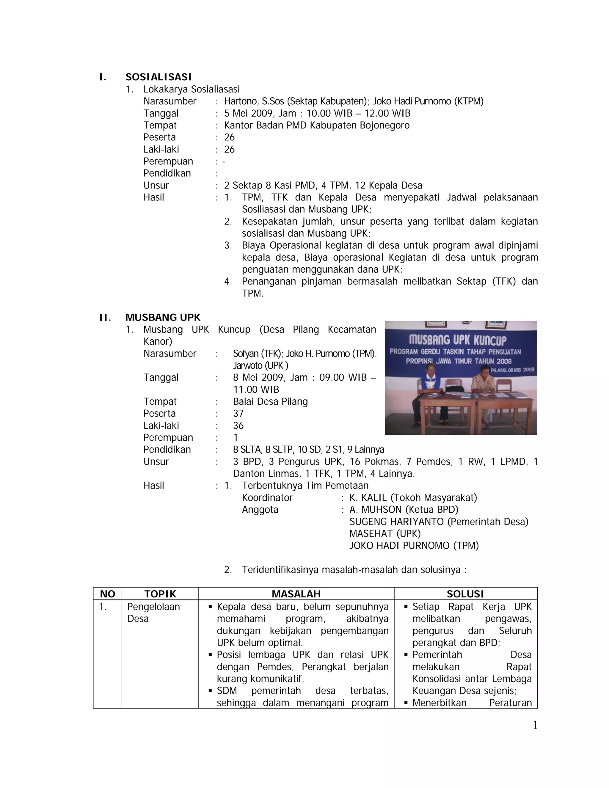 Progress report Mei bojonegoro | PDF