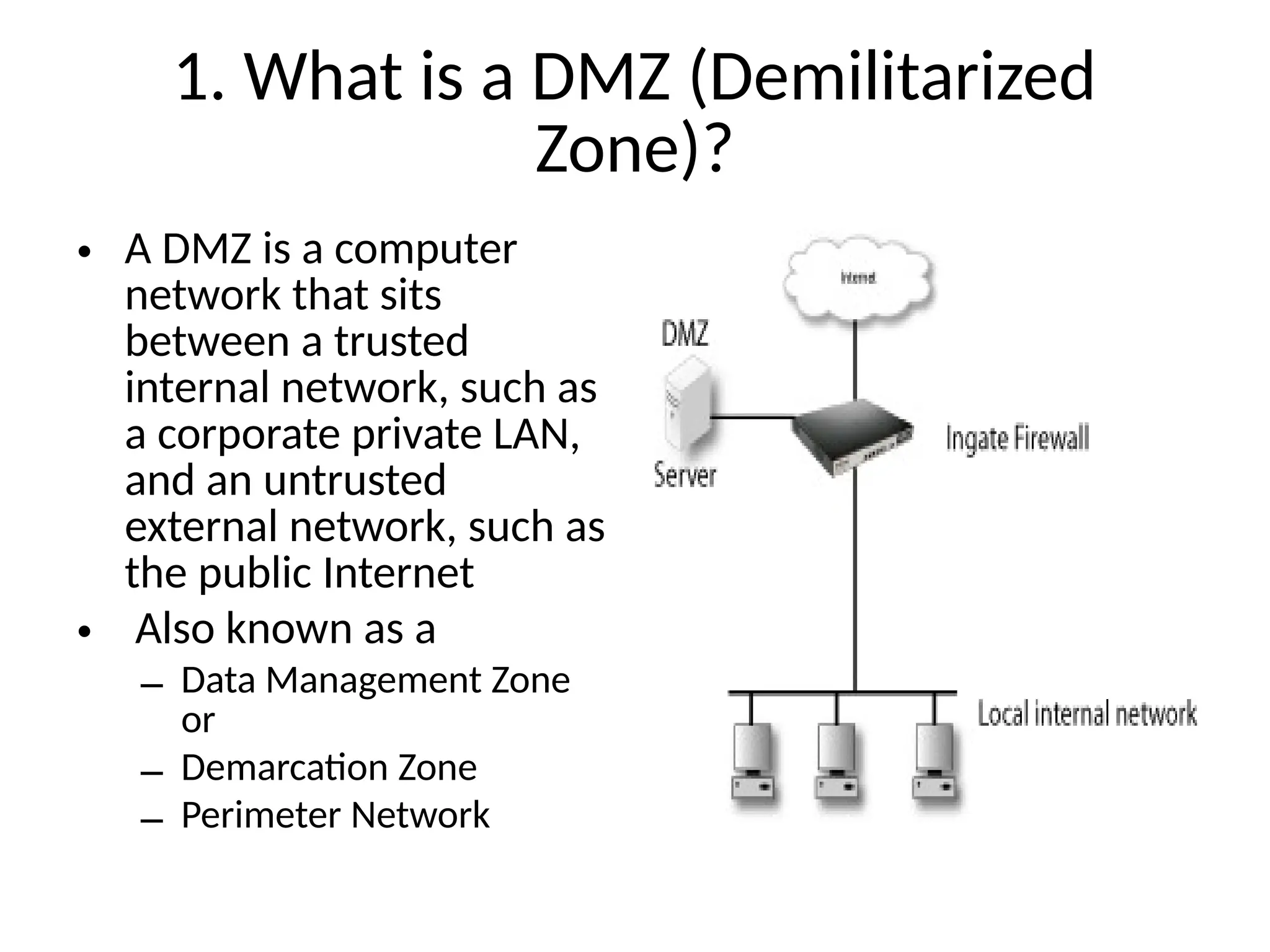 Demilitarized Zone (DMZ) in computer networking | PPT