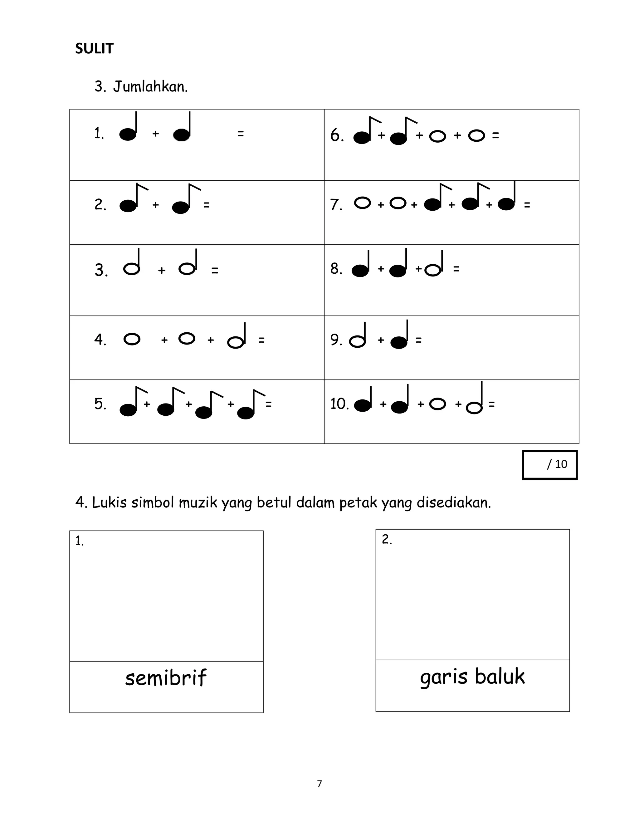 Dunia Muzik Tahun 4 | Ujian Pertengahan Tahun | PDF
