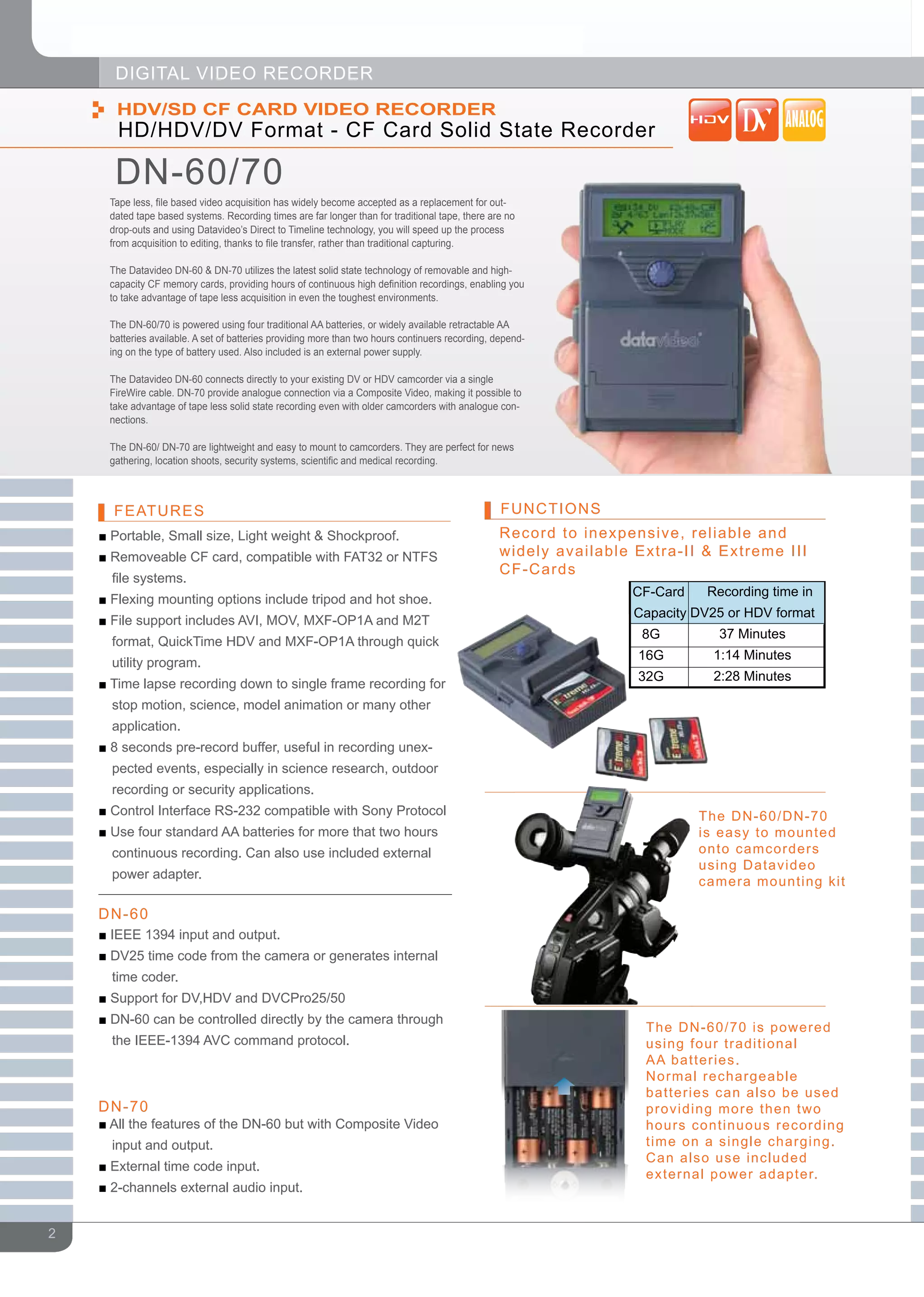 Datavideo DN-200 | PDF