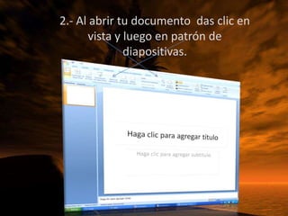 como configurar vista patron de diapositivas? | PPTX