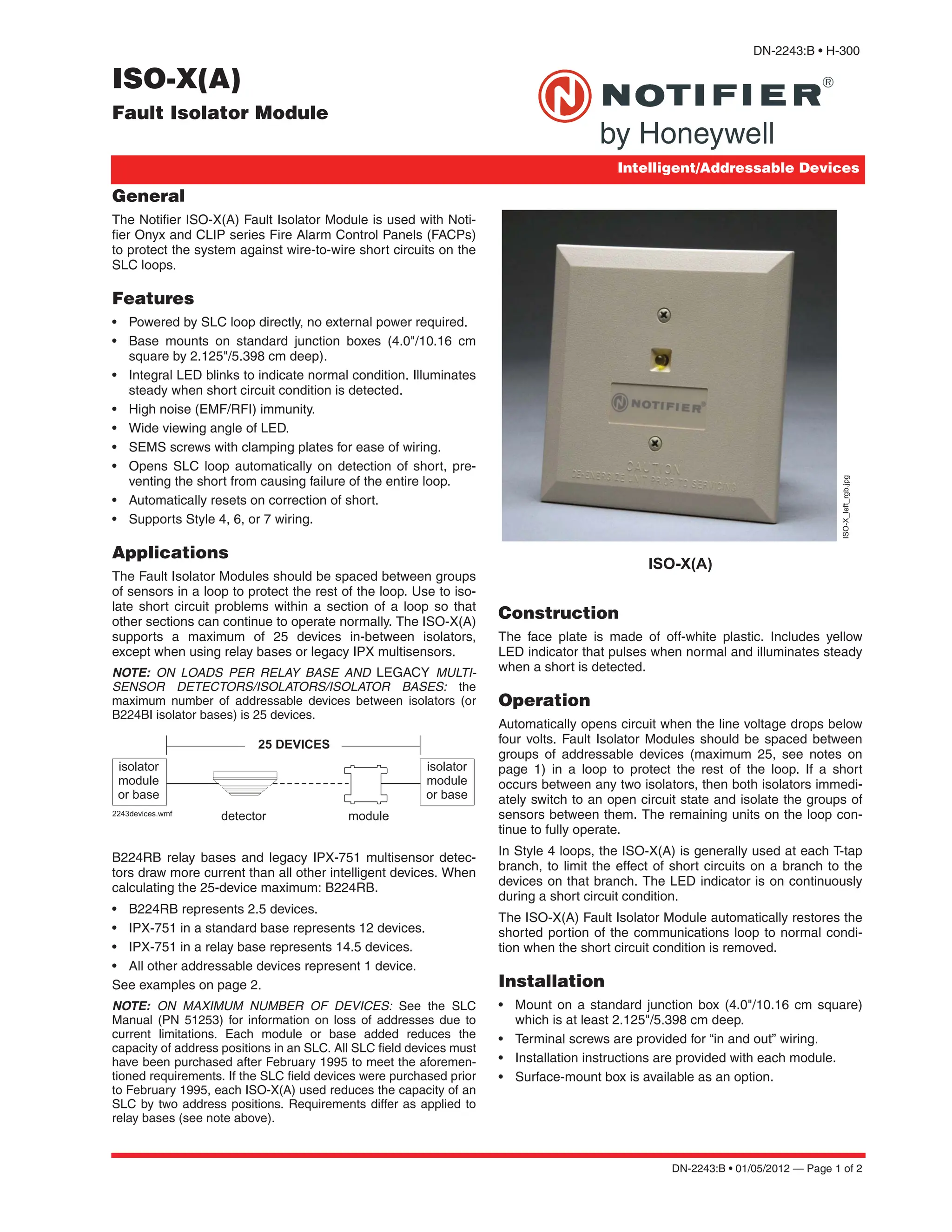 DN_2243_HOneywell notifier - isolation module | PDF