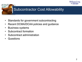 Subcontractor Cost Allowability And Systems Adequacy | PPT | Business ...