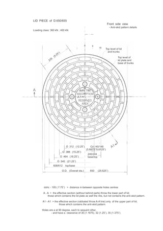 DN650 - Ductile Iron Manhole Cover D400 400kN - 600 mm | PDF