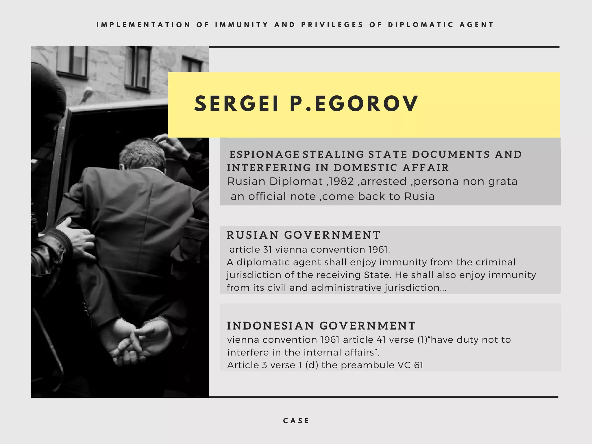 Implementation of Privileges and immunity of diplomatic agent | PPT