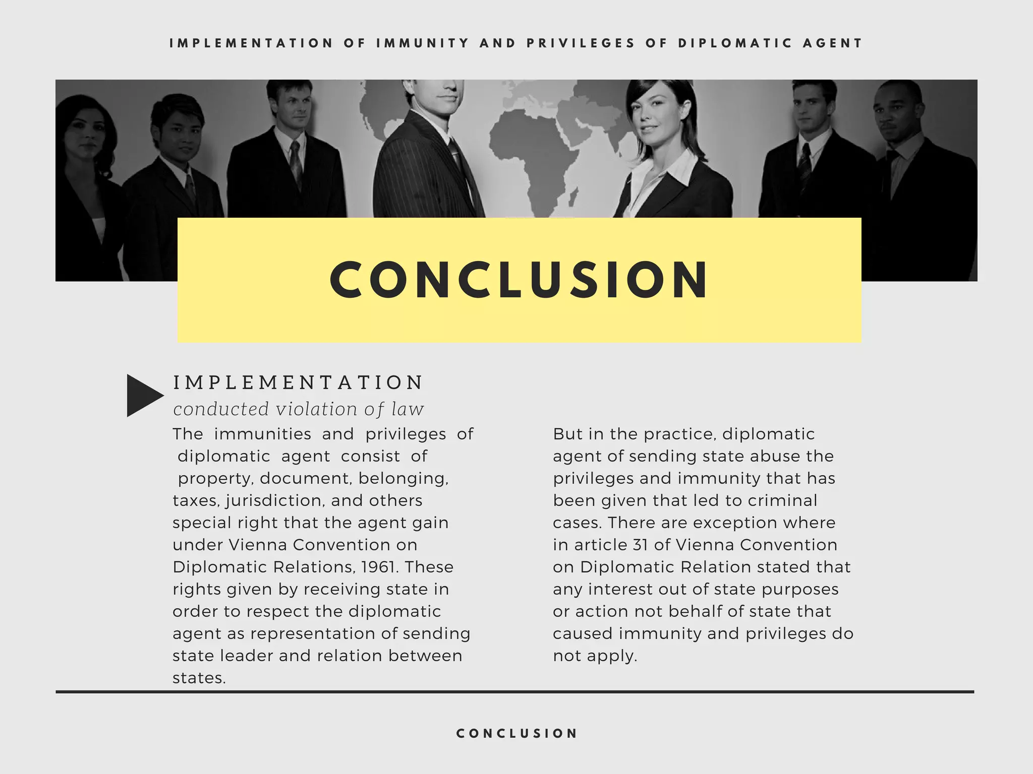 Implementation of Privileges and immunity of diplomatic agent | PPT