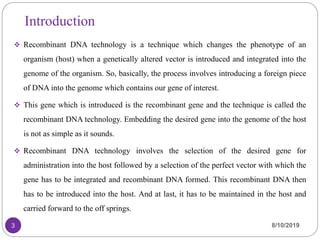 RECOMBINANT DNA TECHNOLOGY | PPTX