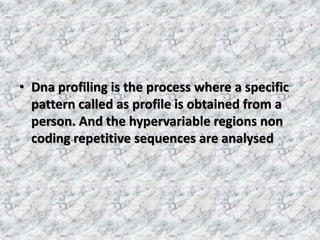Forensic DNA Profiling | PPTX