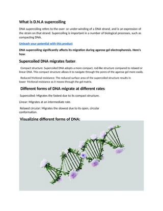 Effect of D.N.A on supercoiling on Agarose Electrophoresis | PDF