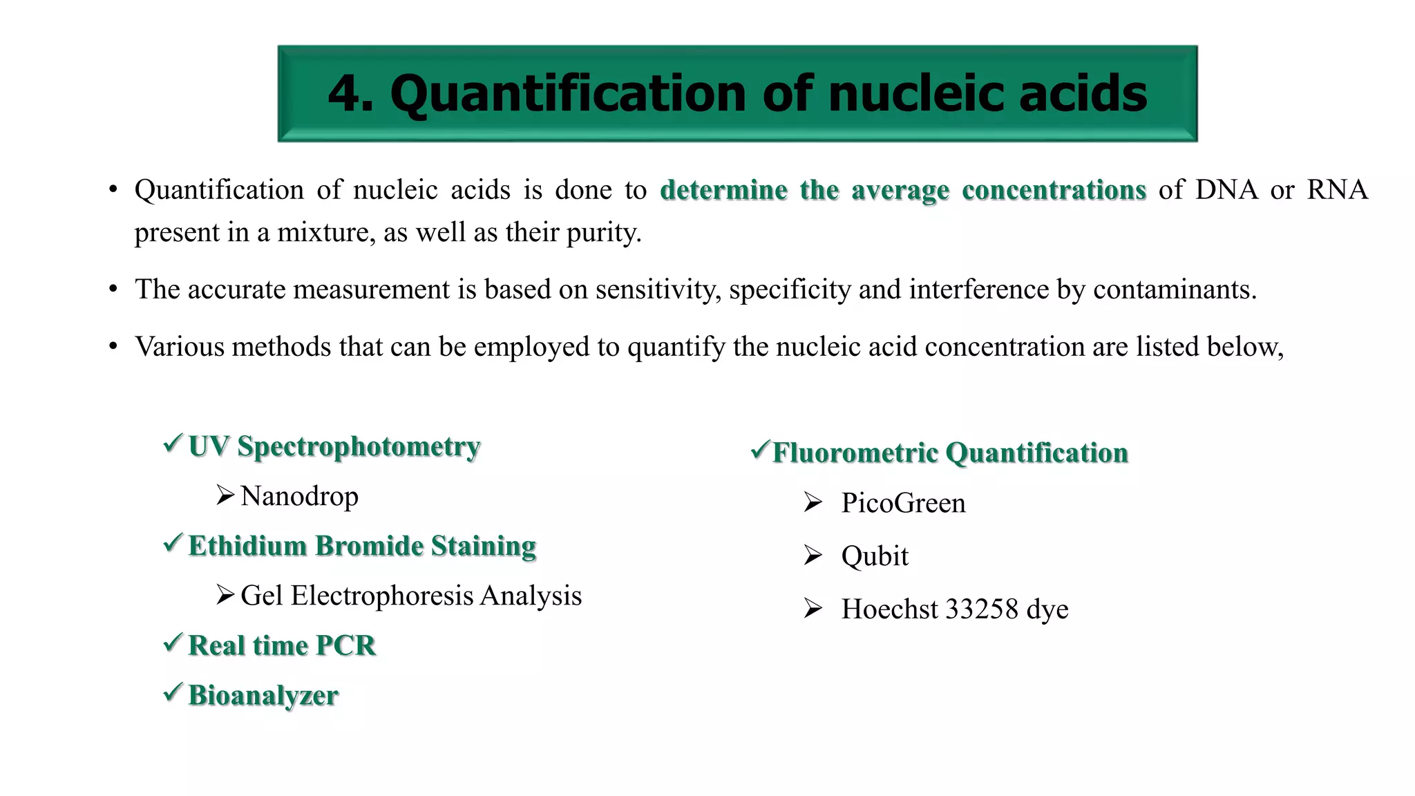DNA- Basics on isolation, quantification, storage | PPTX