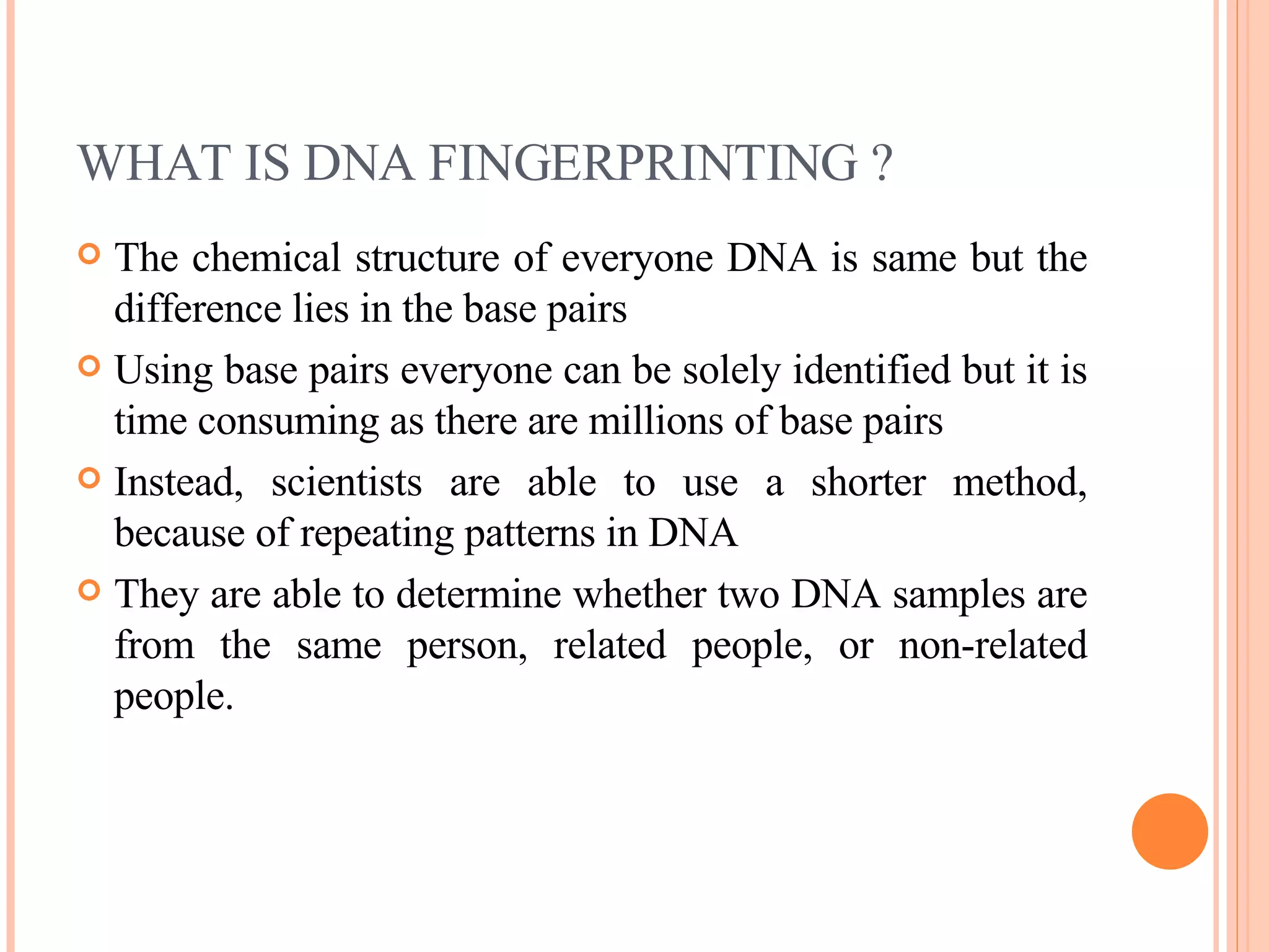 Dna Fingerprinting And Forensic Applications | PPT