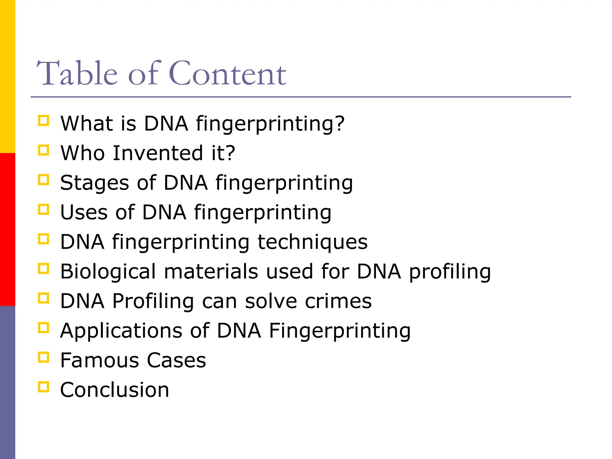 DNA-Fingerprinting power point presentation | PPT