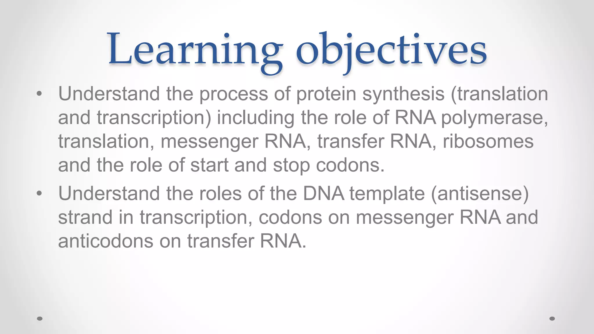 AS Biology - DNA and protein synthesis | PPTX