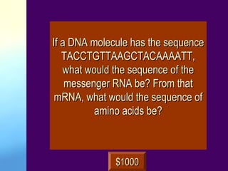 DNA & Protein Synthesis Jeopardy | PPT