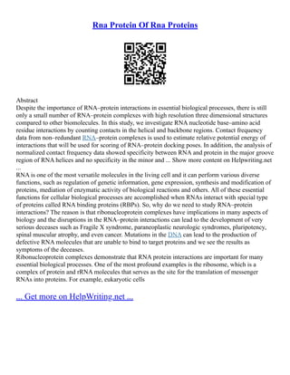 DNA And RNA As The Basic Unit Of The Living System | PDF