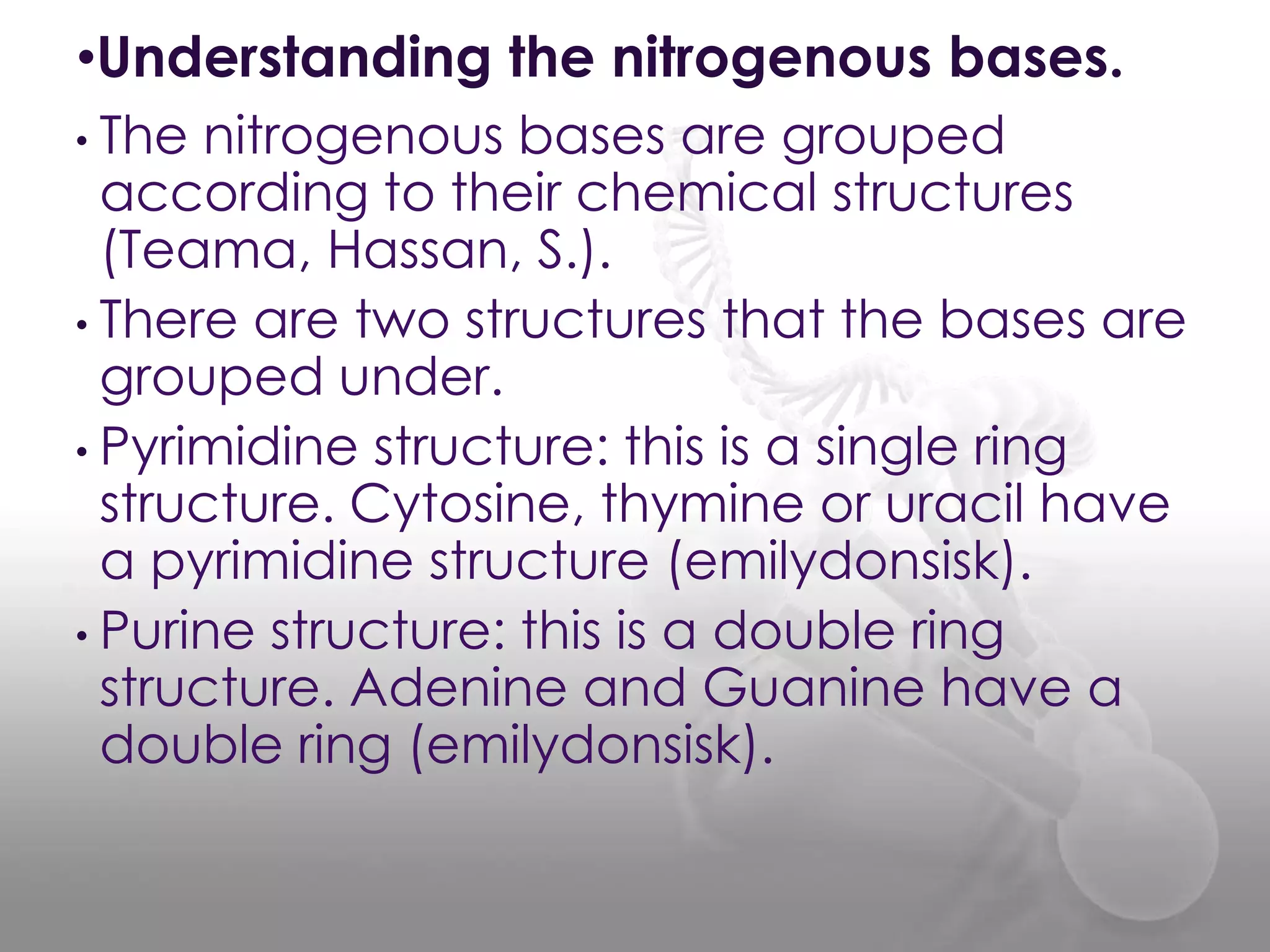 A Brief introduction to DNA and its structure. | PPTX