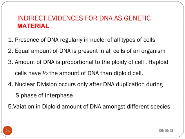 Dna as genetic material | PPT | Genetics | Science