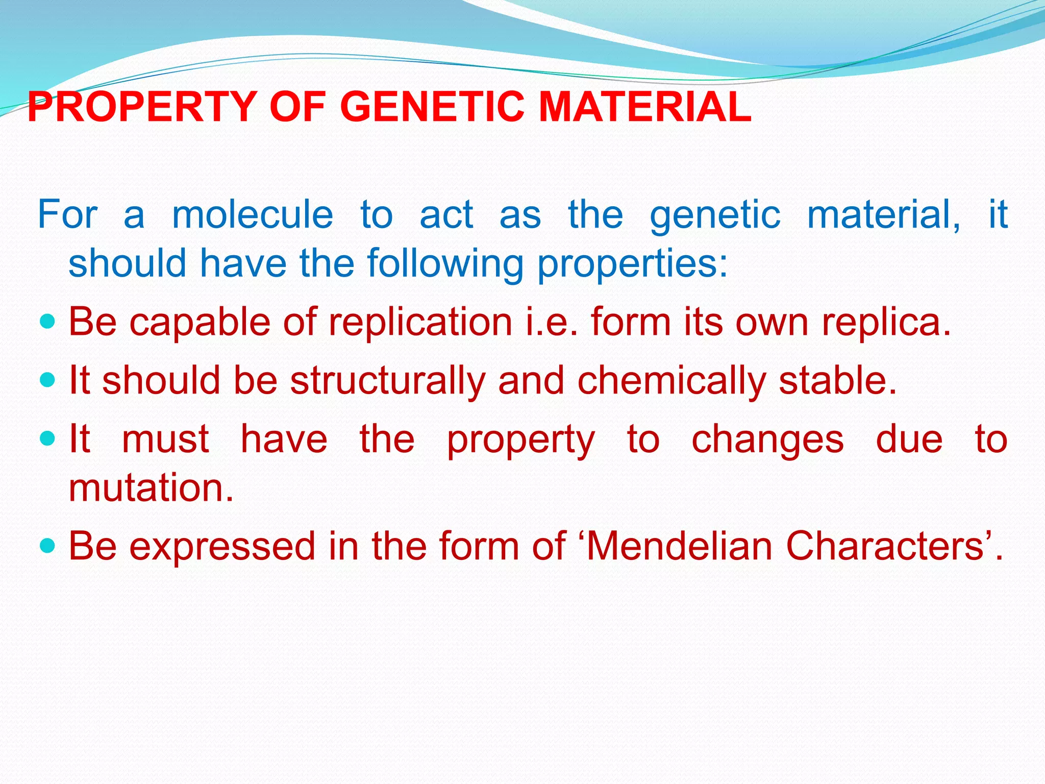 DNA as genetic material | PPTX