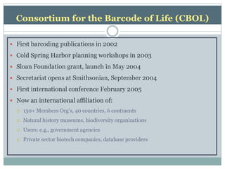 DNA Bar-code to Distinguish the Species | PPTX | Biological Sciences ...