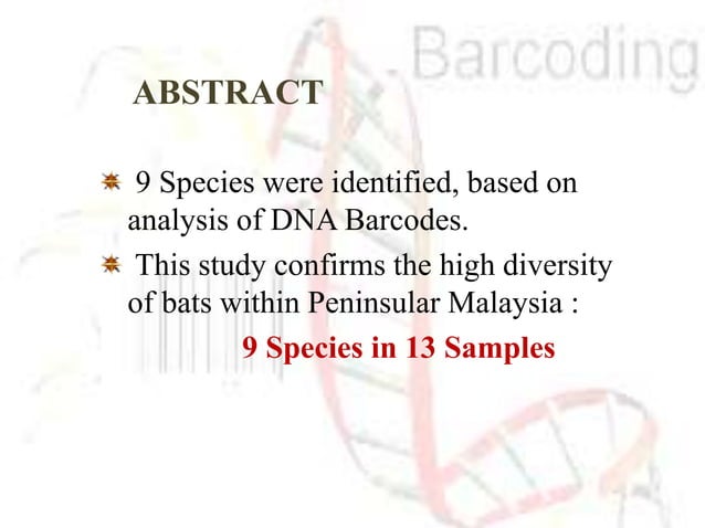 Dna barcoding | PPTX | Biological Sciences | Science