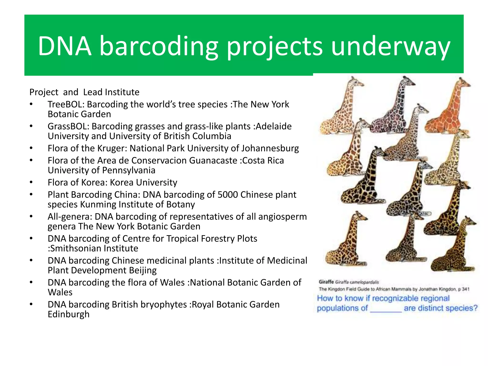 Use of DNA barcoding and its role in the plant species/varietal ...