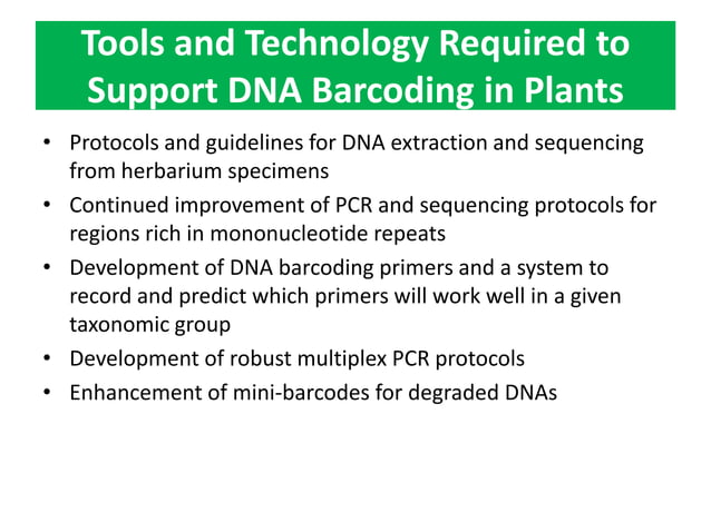 Use of DNA barcoding and its role in the plant species/varietal ...